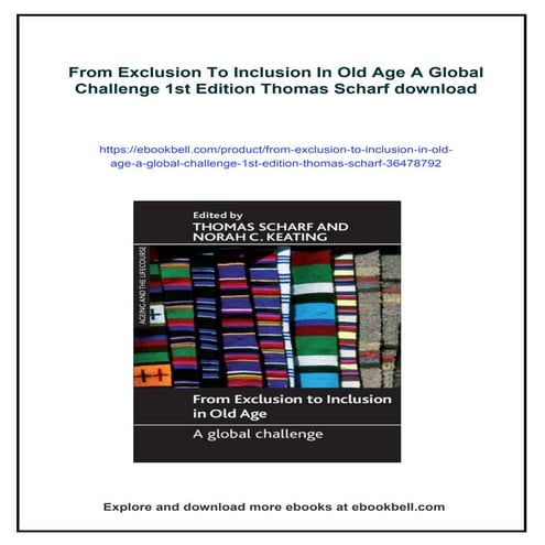 From Exclusion To Inclusion In Old Age A Global Challenge 1st Edition ...