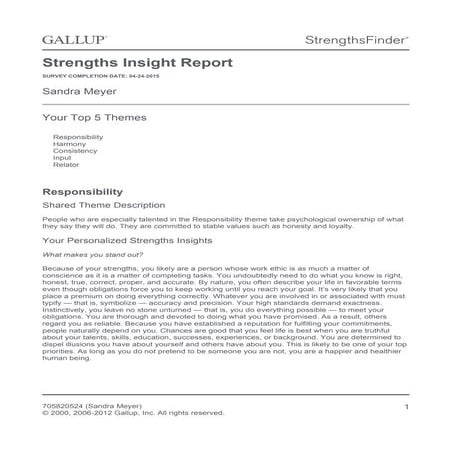 Clifton strengths 34 report | PDF