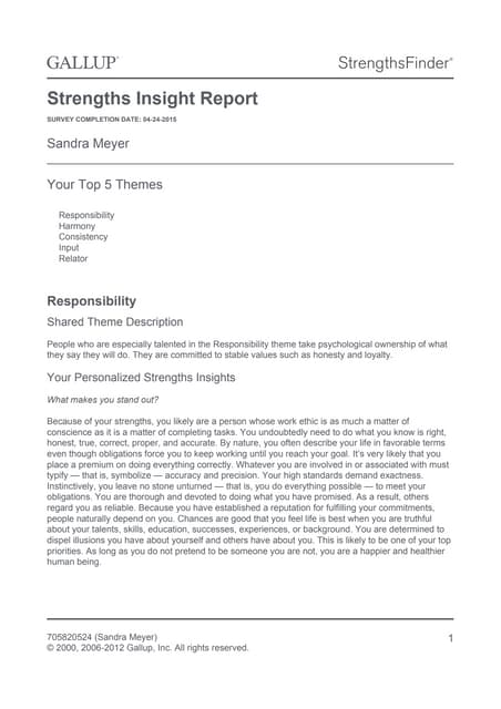 Strengths Finder 2.0 | PDF