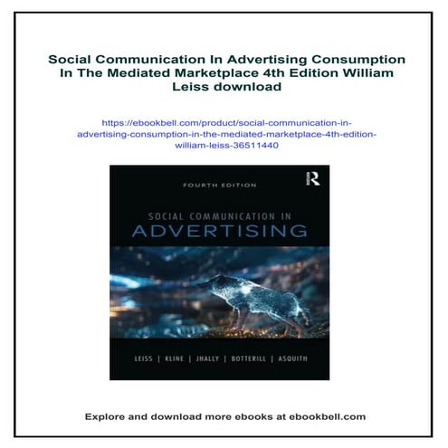 Social Communication In Advertising Consumption In The Mediated ...