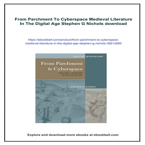 From Parchment To Cyberspace Medieval Literature In The Digital Age ...
