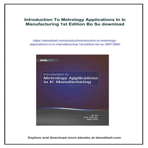 Introduction To Metrology Applications In Ic Manufacturing 1st Edition Bo Su | PDF