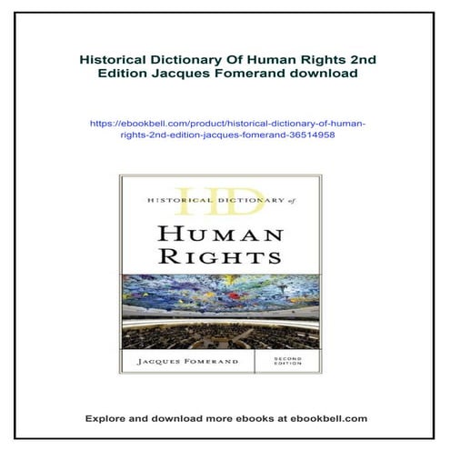 Historical Dictionary Of Human Rights 2nd Edition Jacques Fomerand | PDF