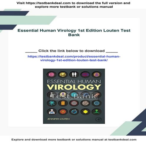 Essential Human Virology 1st Edition Louten Test Bank | PDF