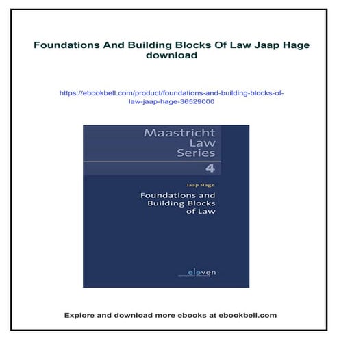 Foundations And Building Blocks Of Law Jaap Hage | PDF