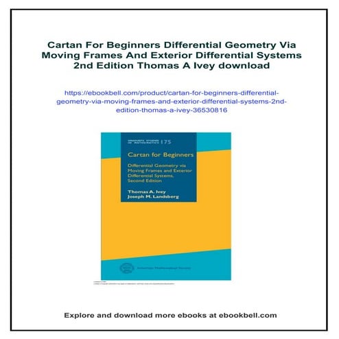 Cartan For Beginners Differential Geometry Via Moving Frames And ...