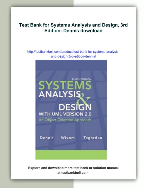 Systems Analysis and Design 6e Dennis Test Bank | DOCX
