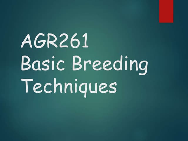 Introduction to plant breeding, History and Achievements | PPTX