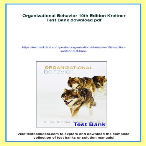 Organizational Behavior 10th Edition Kreitner Test Bank | PDF