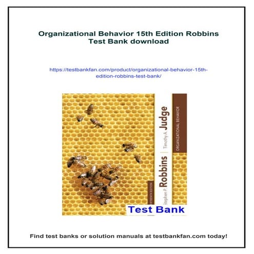 Organizational Behavior 15th Edition Robbins Test Bank | PDF