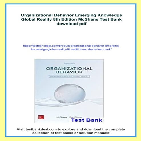 Organizational Behavior Emerging Knowledge Global Reality 8th Edition ...