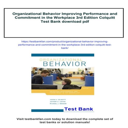 Organizational Behavior Improving Performance and Commitment in the ...