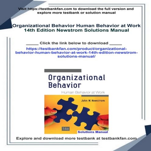 Complete Answer Guide for Organizational Behavior Human Behavior at ...