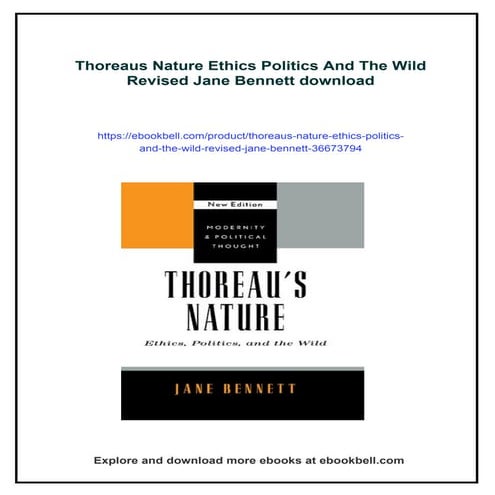 Thoreaus Nature Ethics Politics And The Wild Revised Jane Bennett | PDF