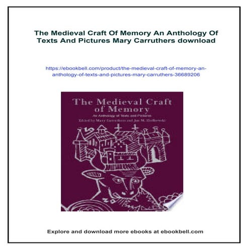 The Medieval Craft Of Memory An Anthology Of Texts And Pictures Mary ...