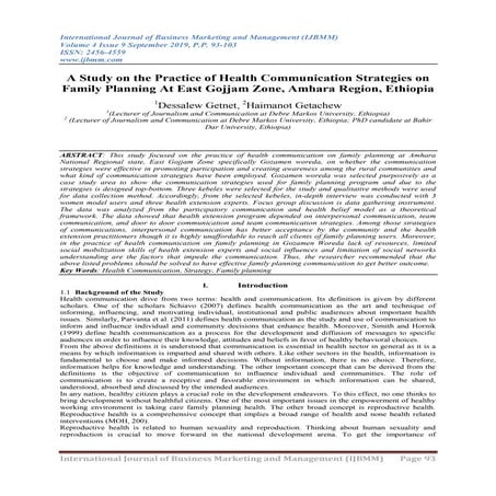 A Study on the Practice of Health Communication Strategies on Family ...