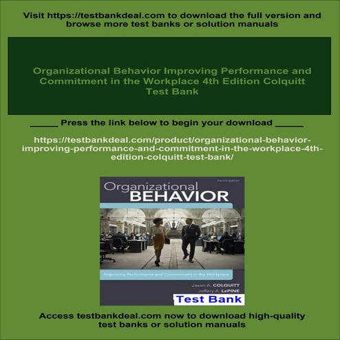 Organizational Behavior Improving Performance and Commitment in the ...