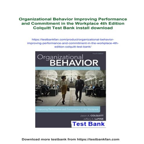 Organizational Behavior Improving Performance and Commitment in the ...
