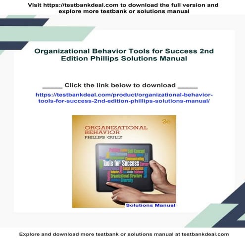 Organizational Behavior Tools for Success 2nd Edition Phillips ...