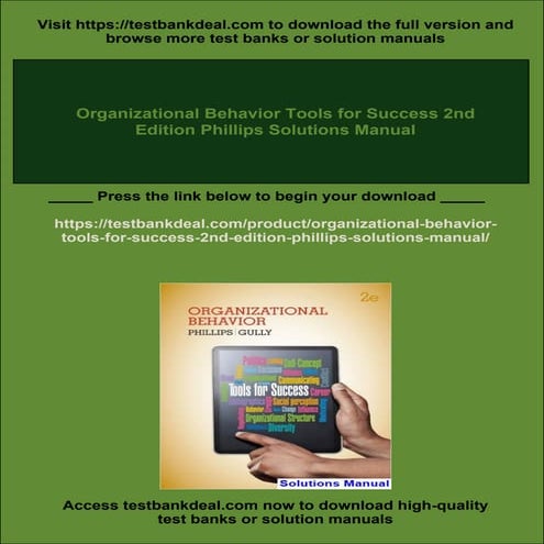 Organizational Behavior Tools for Success 2nd Edition Phillips ...
