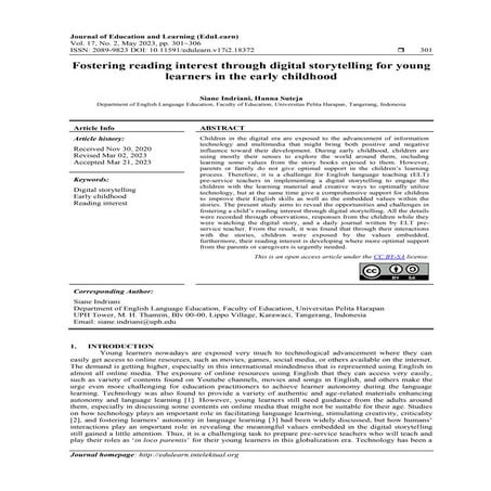 Fostering reading interest through digital storytelling for young ...