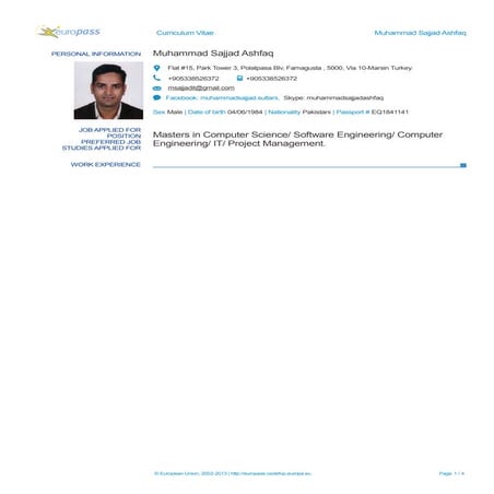 Sajjad CV Europass | PDF