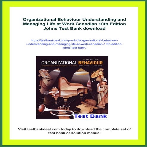 Organizational Behaviour Understanding and Managing Life at Work ...
