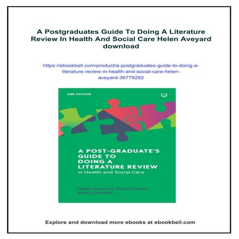 A Postgraduates Guide To Doing A Literature Review In Health And Social ...