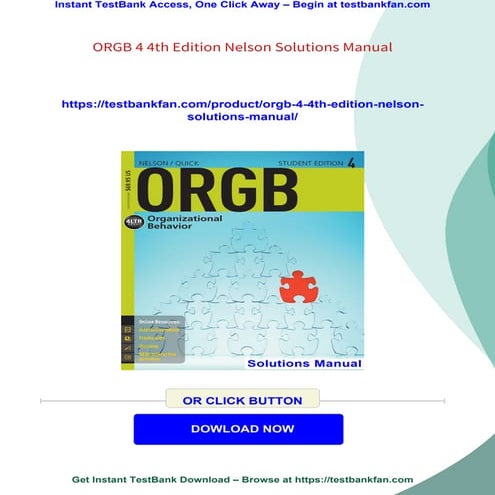 ORGB 4 4th Edition Nelson Solutions Manual | PDF