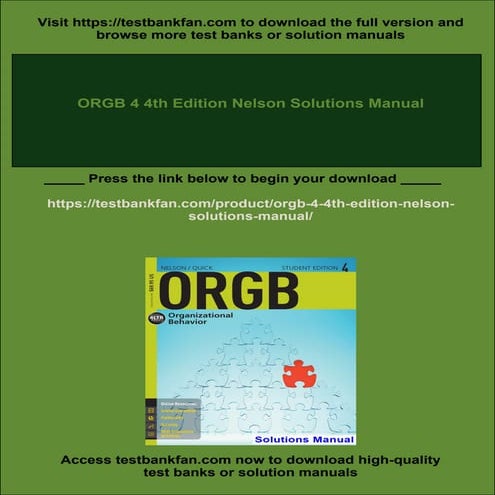 ORGB 4 4th Edition Nelson Solutions Manual | PDF