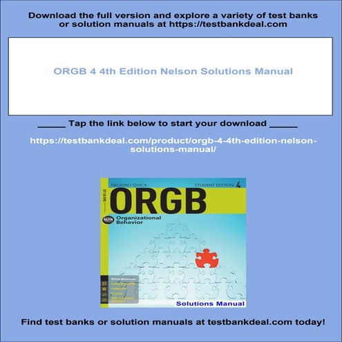 ORGB 4 4th Edition Nelson Solutions Manual | PDF