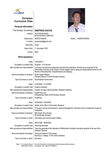 Europass CV Format | DOCX | Resume Writing and Advice | Job Search