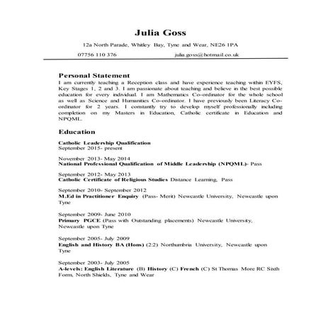 Julia Goss CV | DOCX