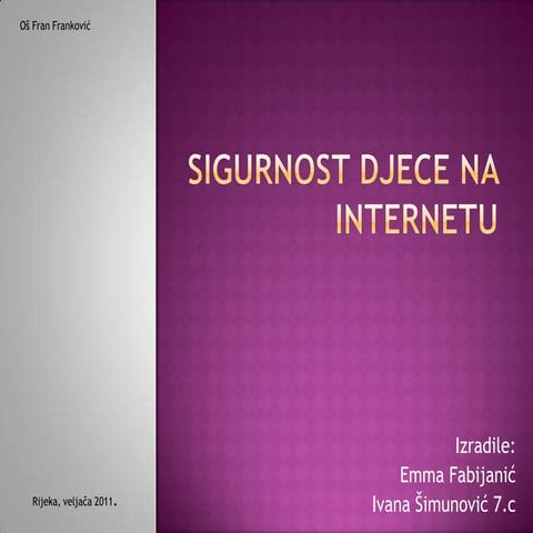 Sigurnost djece na internetu | PPTX