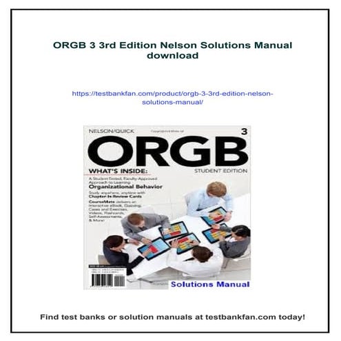 ORGB 3 3rd Edition Nelson Solutions Manual | PDF