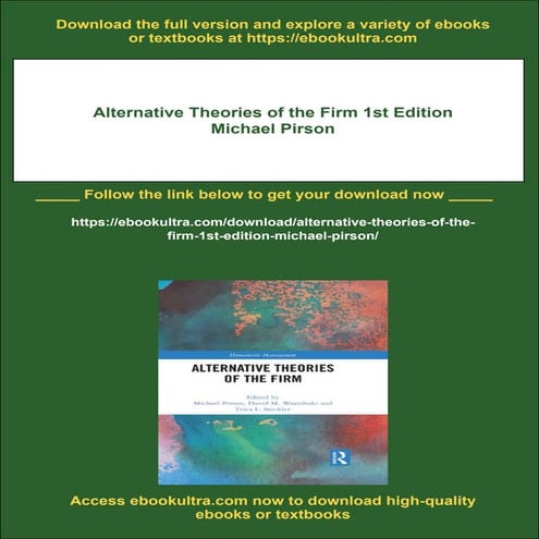 Alternative Theories of the Firm 1st Edition Michael Pirson | PDF