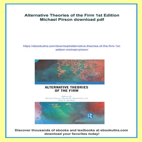 Alternative Theories of the Firm 1st Edition Michael Pirson | PDF