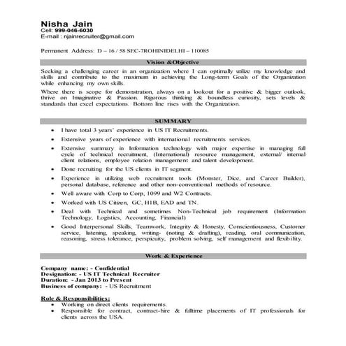 NISHA JAIN Recruiter | PDF