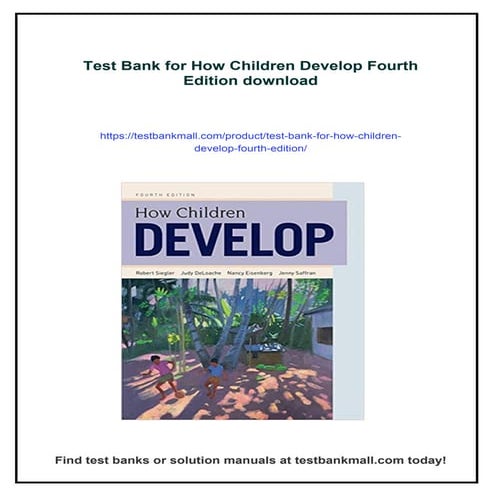 Test Bank for How Children Develop Fourth Edition | PDF