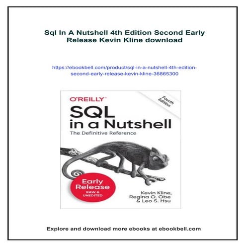 Sql In A Nutshell 4th Edition Second Early Release Kevin Kline | PDF