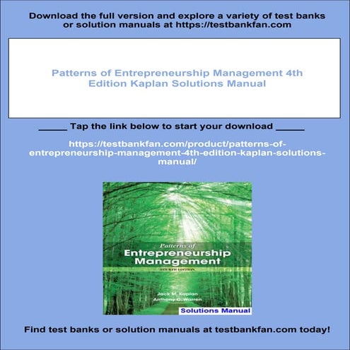 Patterns of Entrepreneurship Management 4th Edition Kaplan Solutions ...