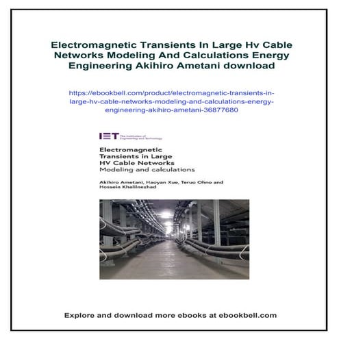 Electromagnetic Transients In Large Hv Cable Networks Modeling And Calculations Energy ...
