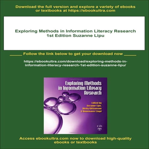 Exploring Methods in Information Literacy Research 1st Edition Suzanne ...
