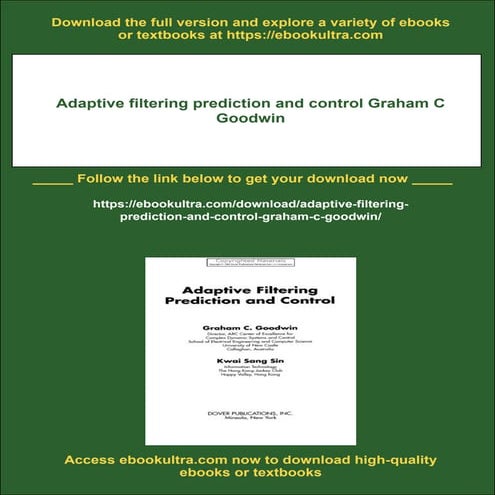 Adaptive filtering prediction and control Graham C Goodwin | PDF