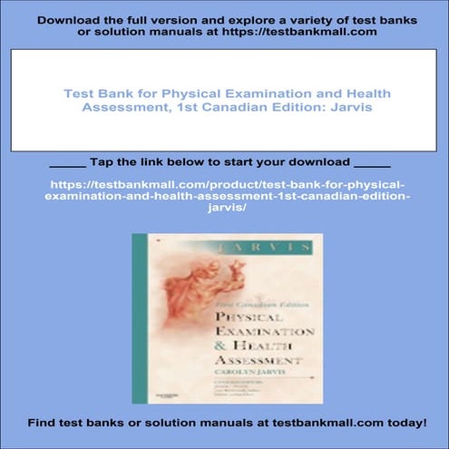 Test Bank for Physical Examination and Health Assessment, 1st Canadian ...