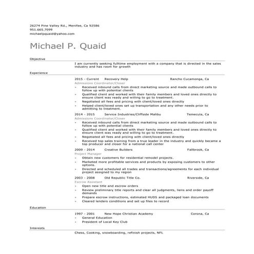 MPQ Resume 2015 | PDF