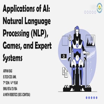Application of AI in NLP, Games and Expert Systems | PPT