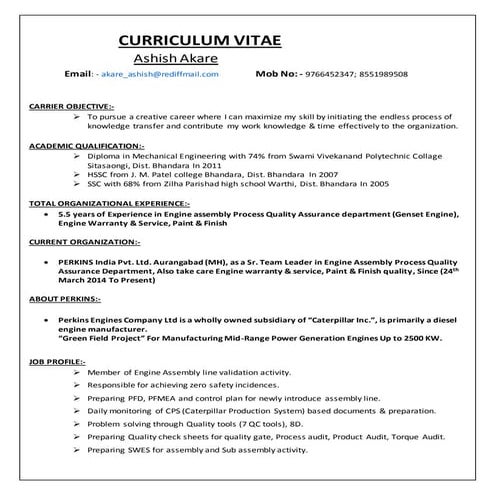CV_(Ashish Akare) | PDF