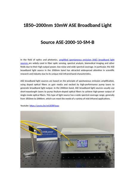 980nm 500mW Single-mode TEM00 Semiconductor Laser | PDF