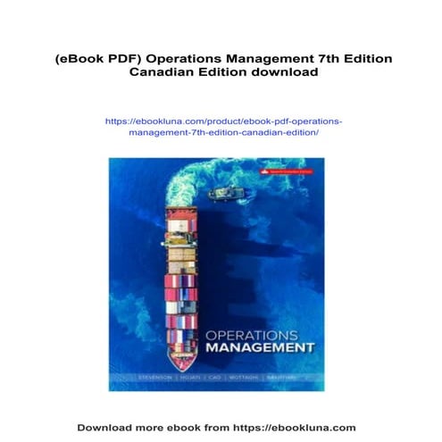 (eBook PDF) Operations Management 7th Edition Canadian Edition | PDF